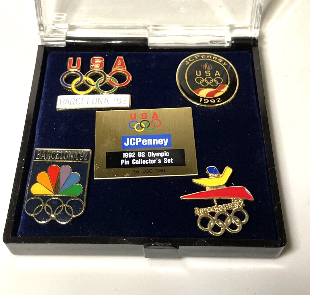 Vintage 1992 US Olympics Pins Collectors Set Barcelona JC Penny Lapel ...