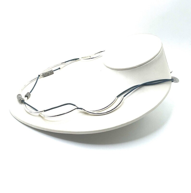 Lizzie James Convertible Necklace Bracelet Teal Leather Silver Wrap ...
