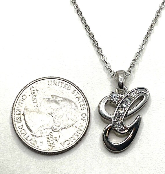 Silver Cursive Initial G Letter G Made With Swarovski… - Gem