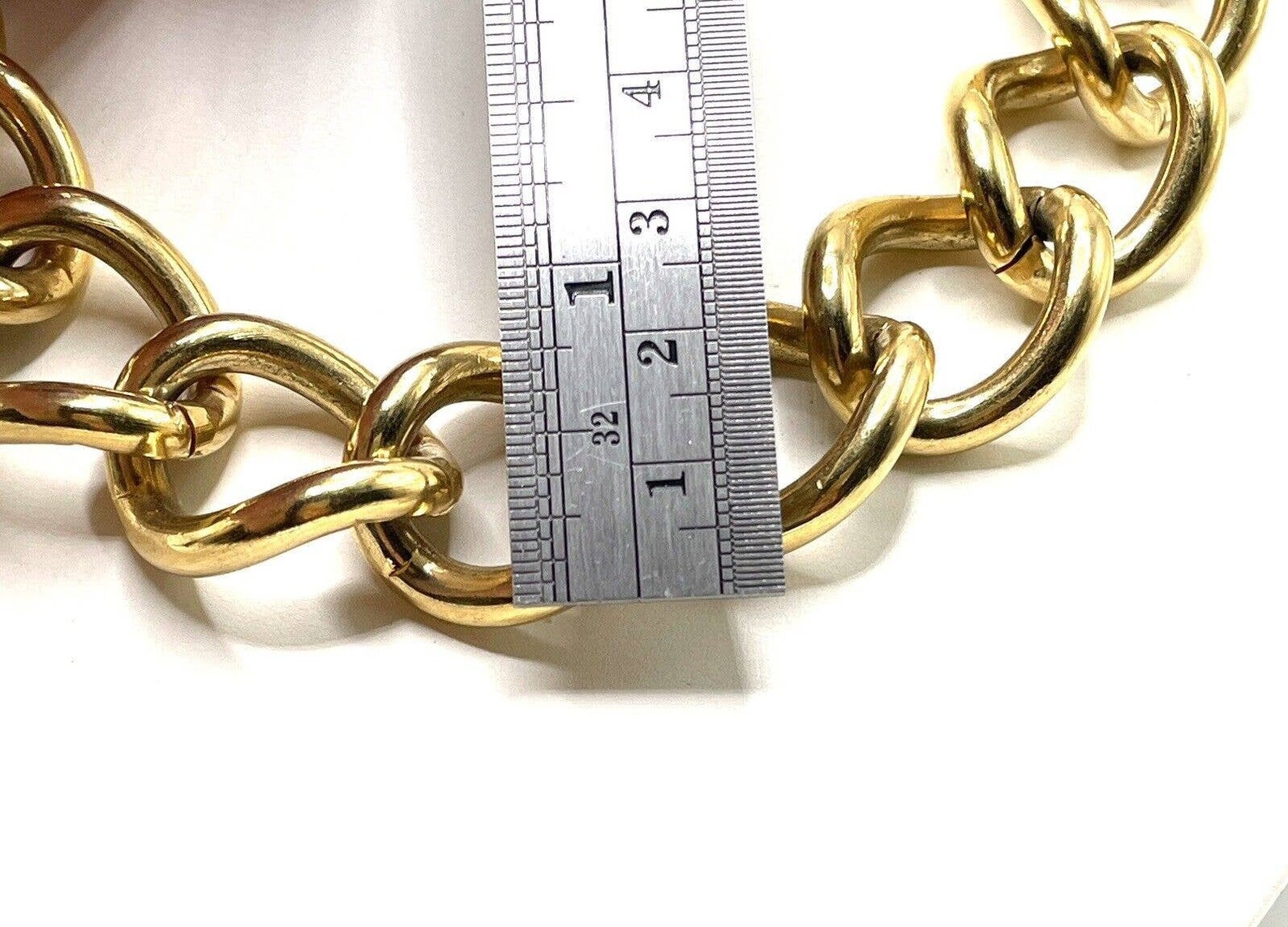 Anne Klein Polished Gold Chunky Huge Chain Link Toggle Necklace Vintage ...