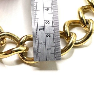 Anne Klein Polished Gold Chunky Huge Chain Link Toggle Necklace Vintage ...