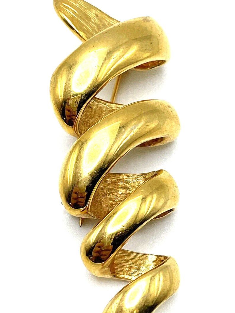 Vintage Monet Brooch Spiral Modernist Gold Chunky - Etsy