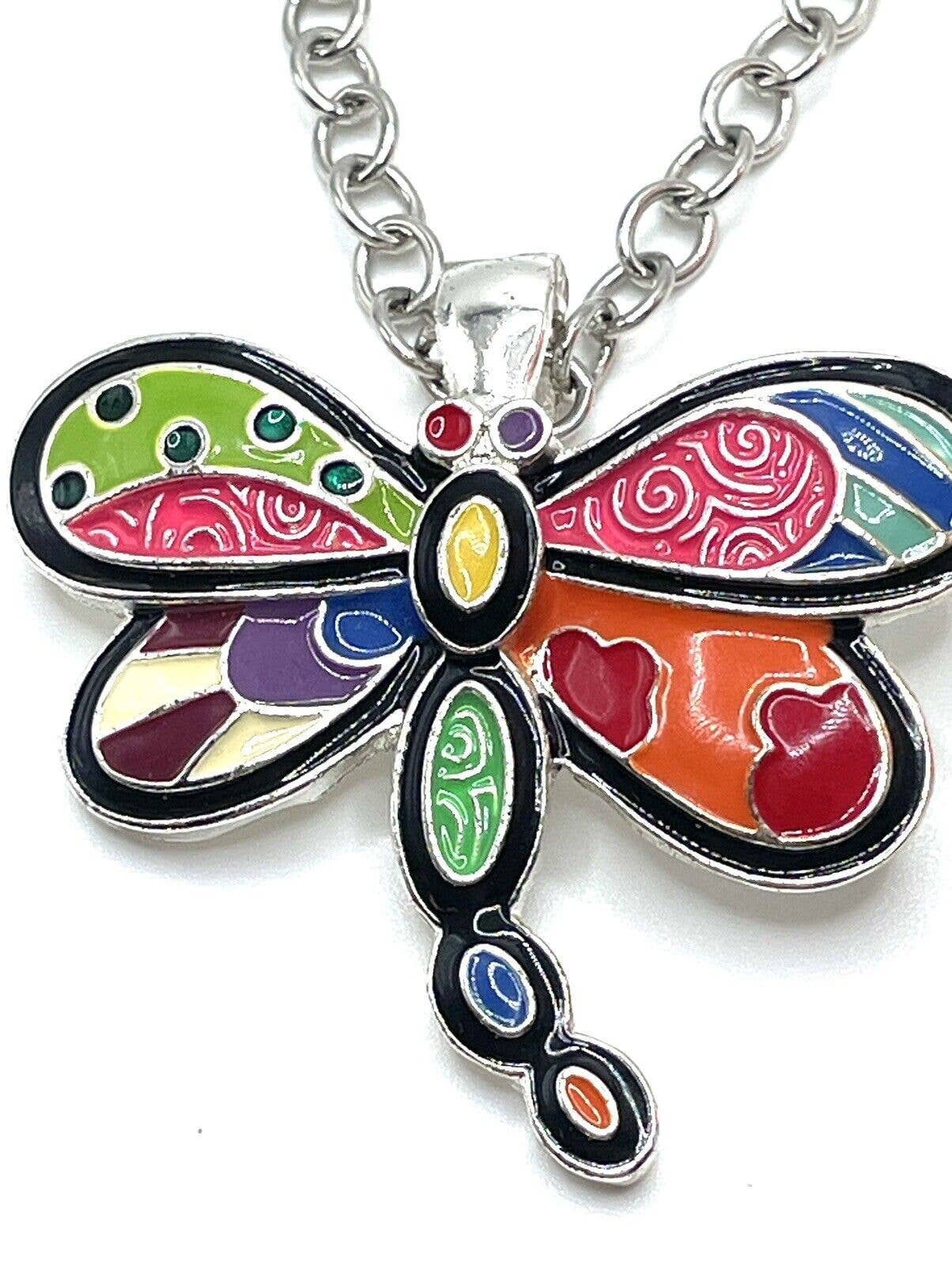 RMN Roman Pop Art Enamel Firefly Pendant Silver Necklace - Etsy