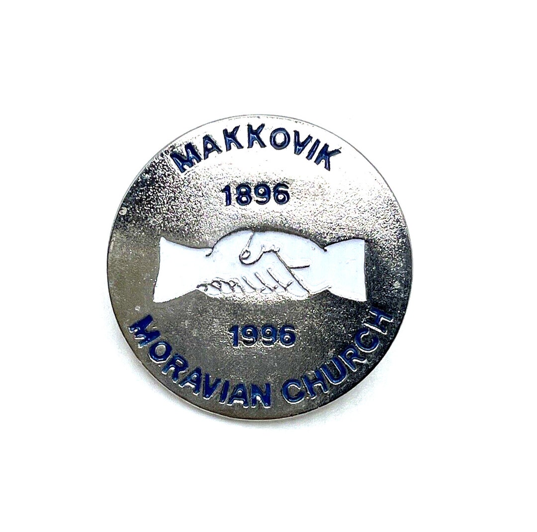 Vintage Moravian Church Makkovik Agreement 1896- 1996 Lapel Pin Silver ...