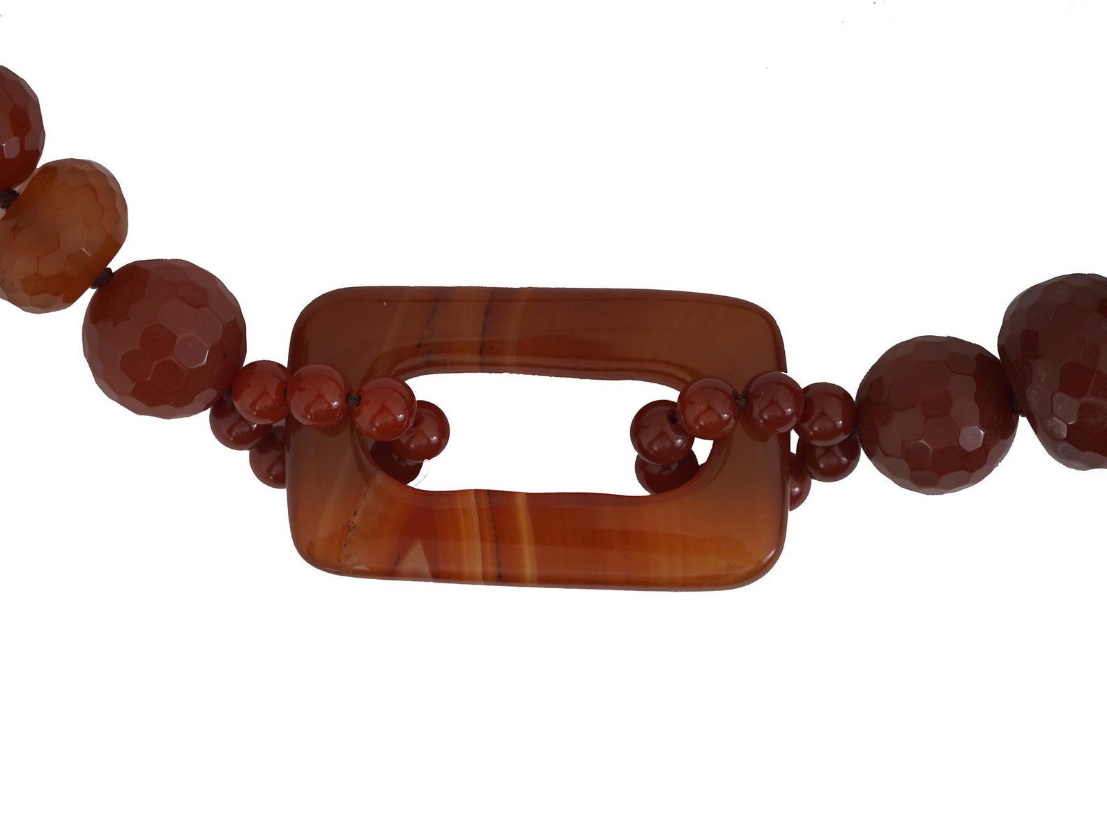 Vintage 1990s Chunky Hand Carved Agate and Carnelian Faceted Beads ...