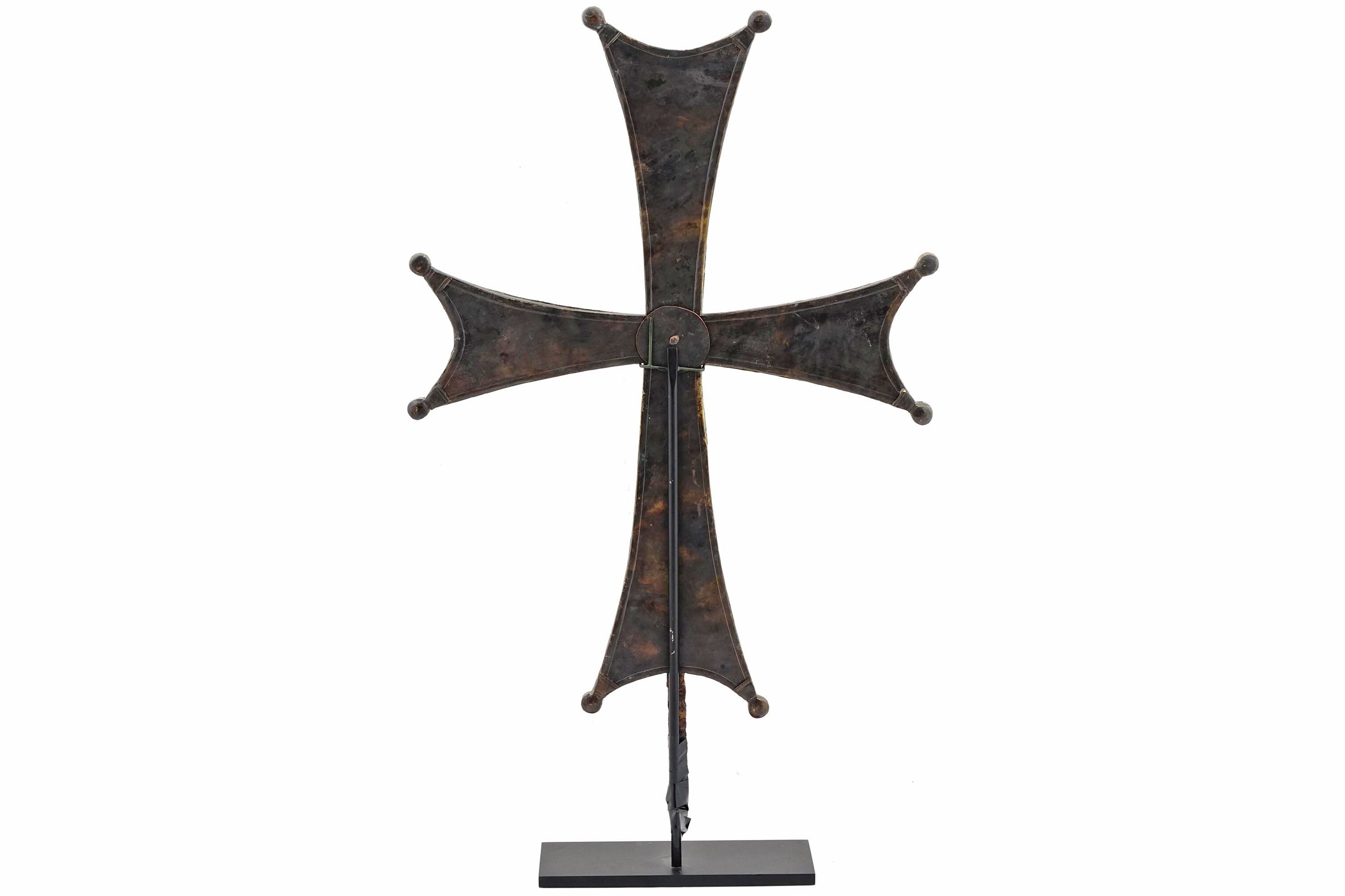 Antique 11th Century Byzantine Bronze Flat Hammered Ceremonial Cross ...