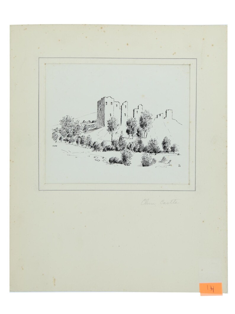 Drawing & Illustration Pen & Ink Art & Collectibles British Wales Lake ...