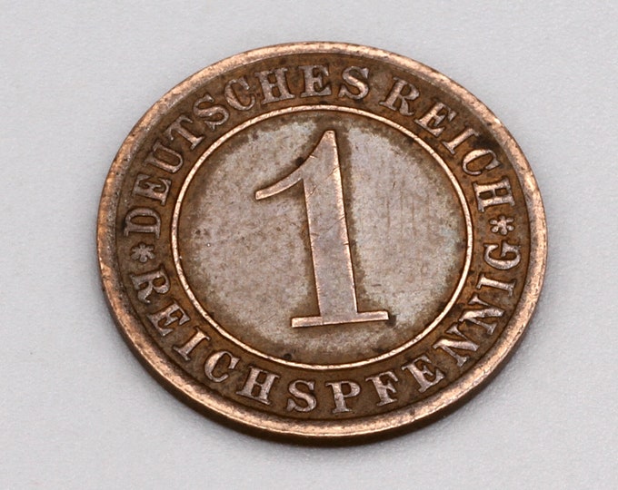 1 Deutsches Reich Reichspfennig Coin Vintage 1933 Bronze - Etsy