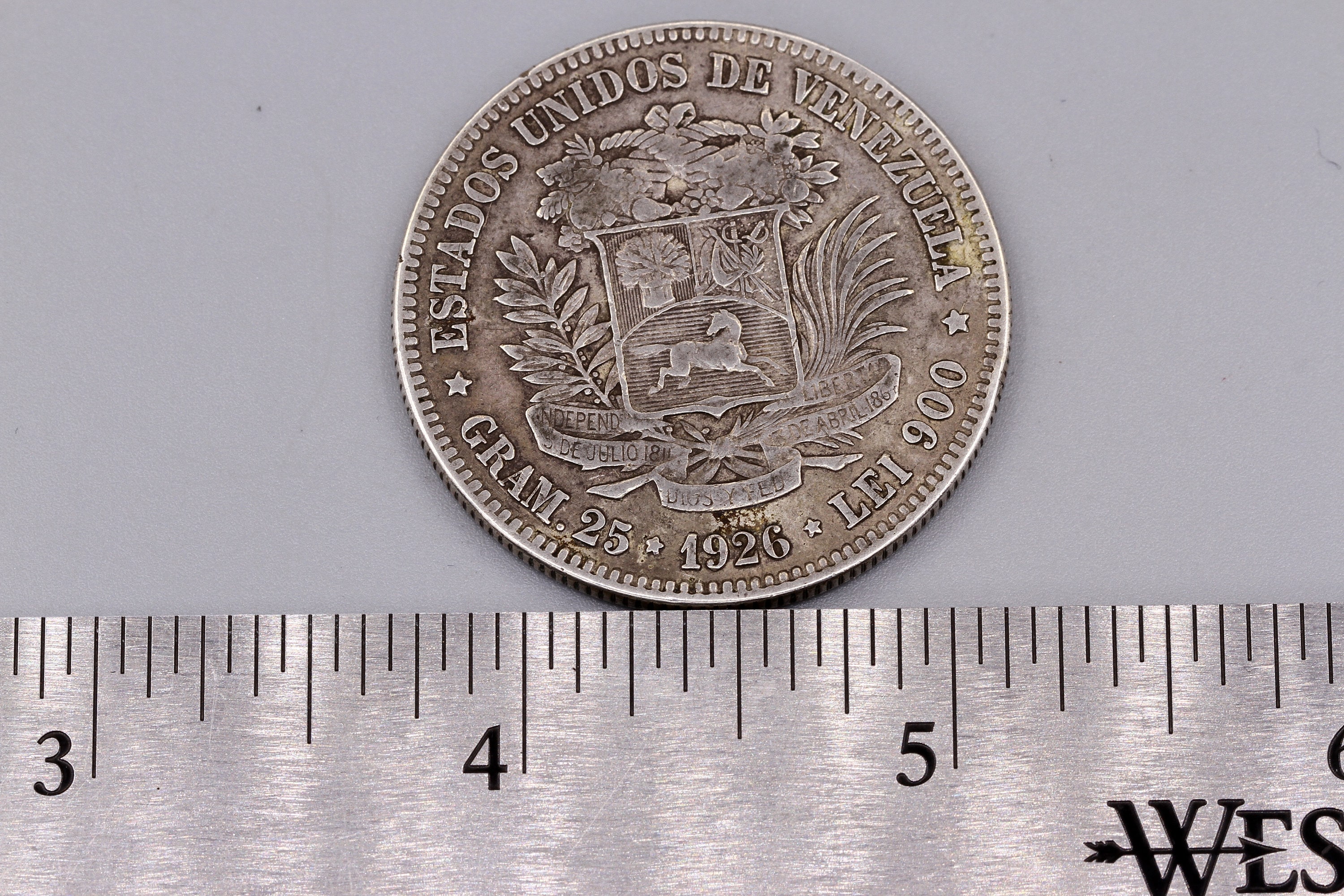 Estados Unidos de Venezuela 1926 Lei 900 Gram 25 Moneda 5 | Etsy