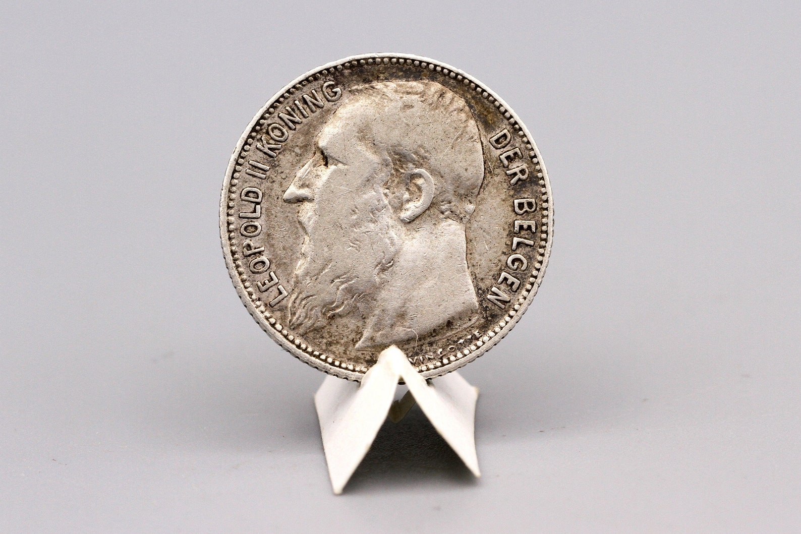 King Leopold II of Belgium 1 Franc Silver Coin High Grade 835 - Etsy