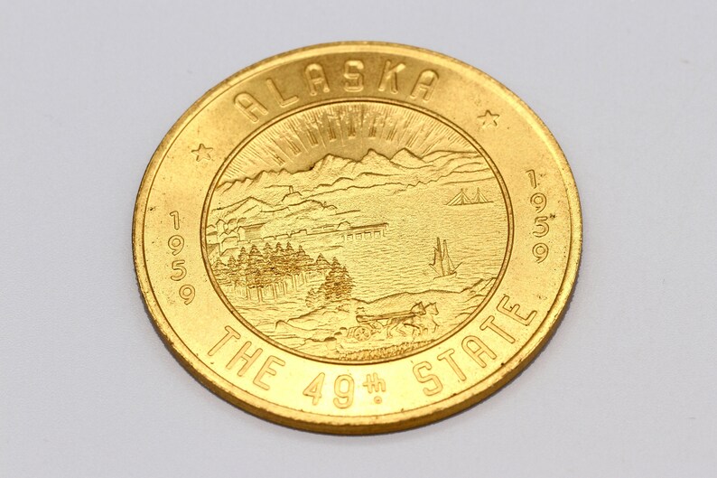 Vintage Commemorative Issue Alaska 49th State, Fairbanks the Golden ...