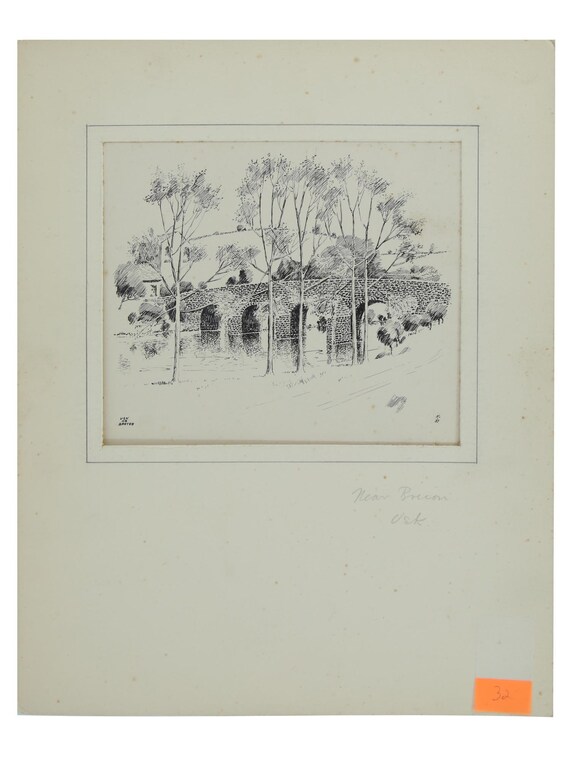 Drawing & Illustration Pen & Ink Art & Collectibles British Wales Lake ...