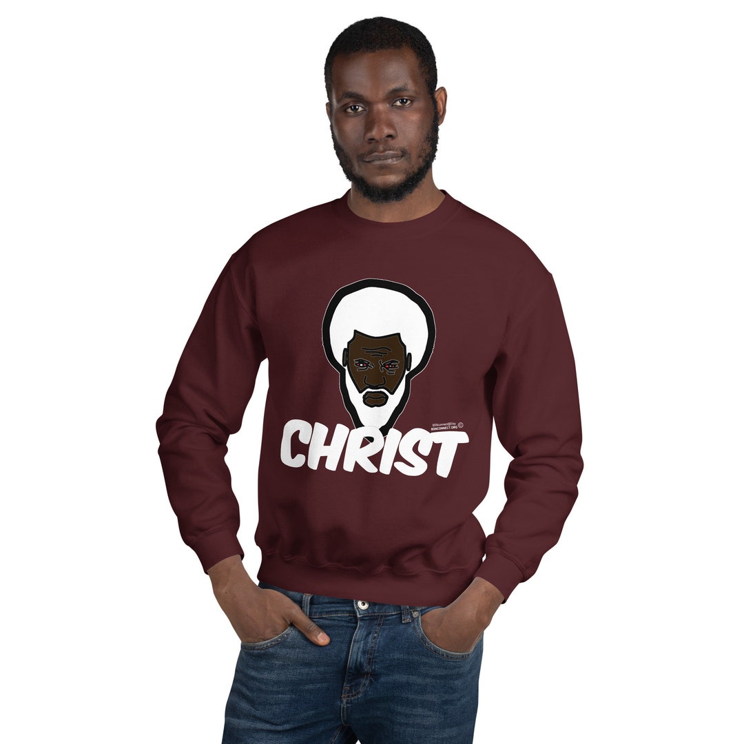 Jesus Christ Black Jesus Christ Yeshua Long Sleeve Sweater Yahshua ...