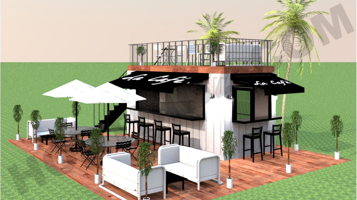 Shipping Container Popup Shop 20 Ft Container Cafe Popup Shop - Etsy España