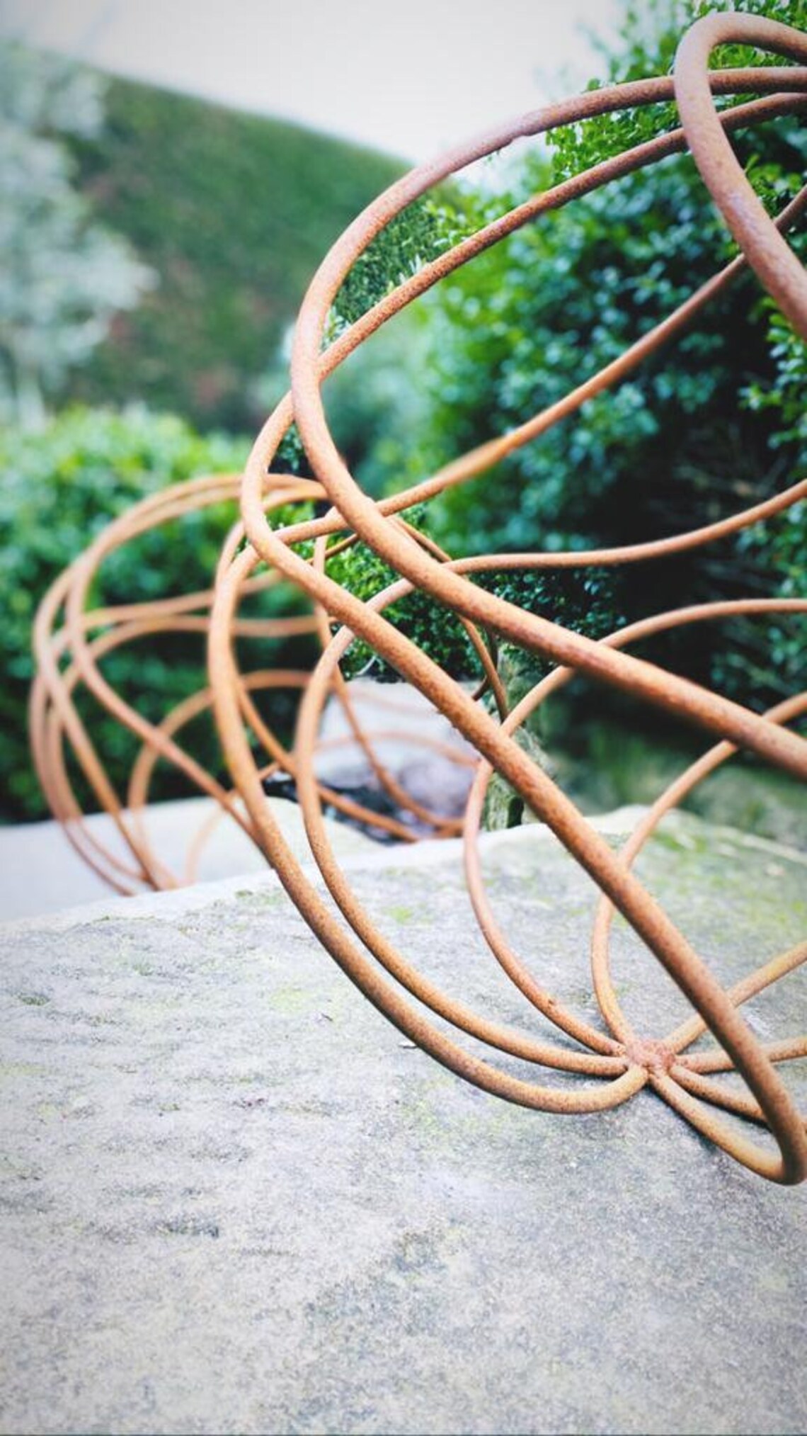 Small Rusty Metal Garden Spiral Ball. Hand Made Sphere - Etsy UK