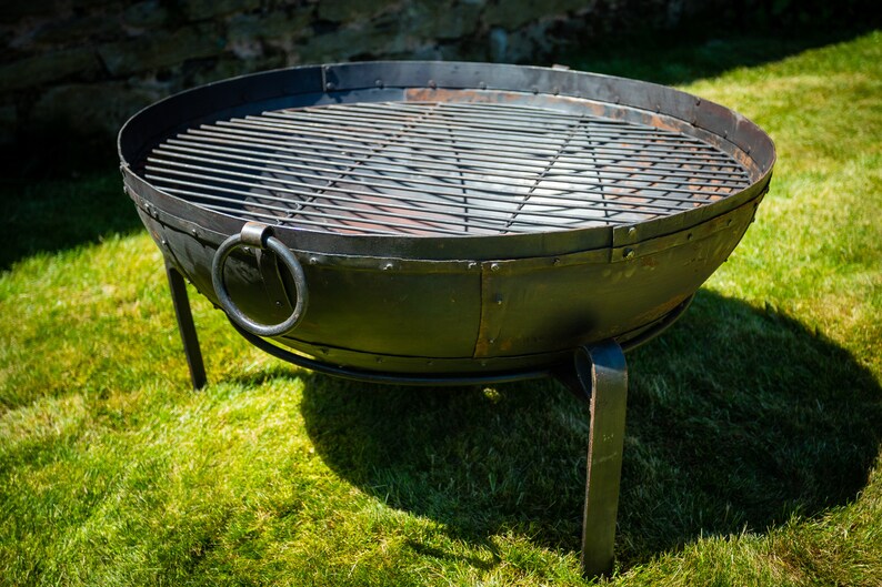 Indian Fire Pit/fire Bowl With Grill & Stand 50cm60cm80cm - Etsy