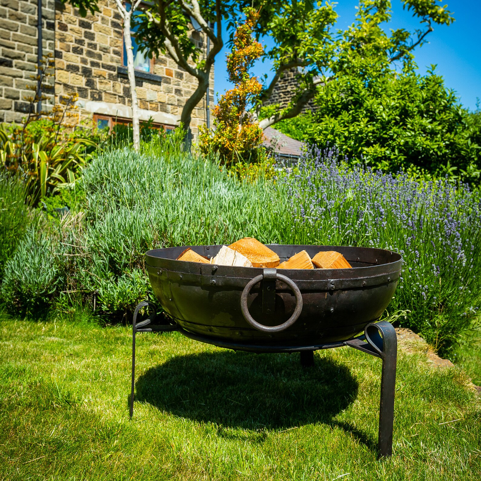 Indian Fire Pit/fire Bowl With Grill & Stand 50cm60cm80cm - Etsy
