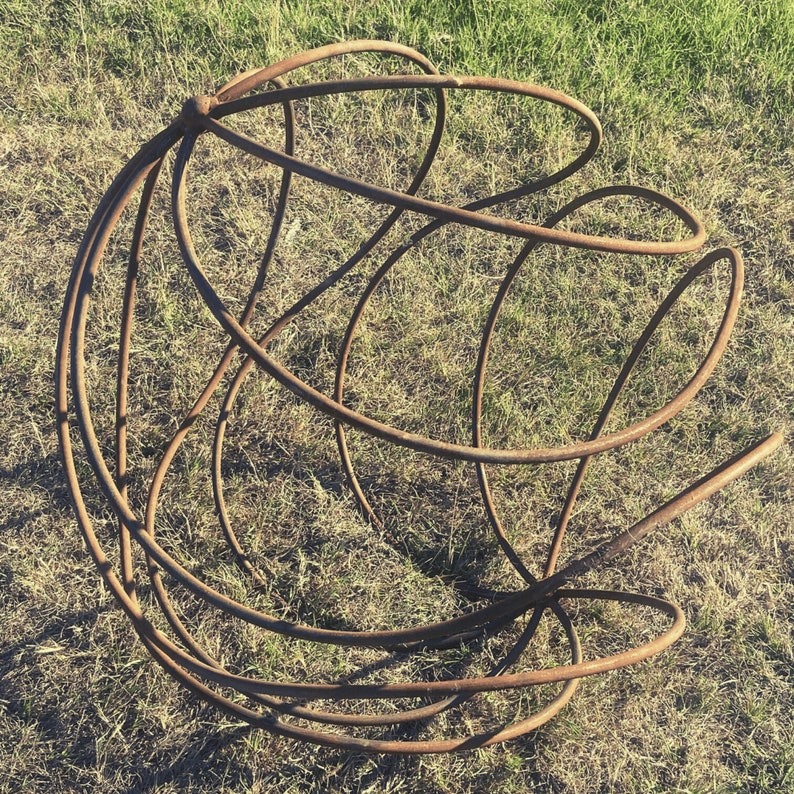 XL Rusty Metal Garden Spiral Ball. Hand Made Sphere Garden - Etsy UK