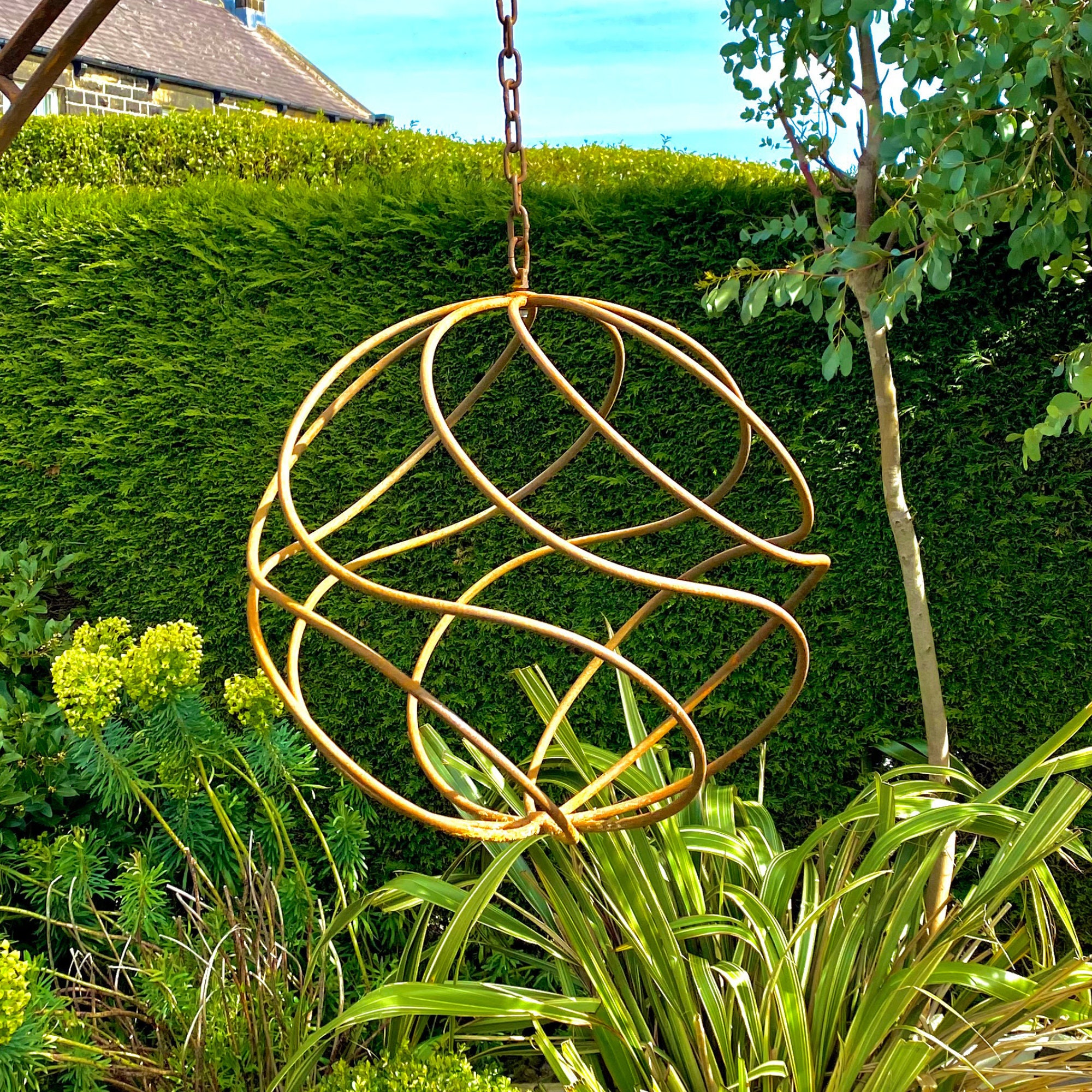 Large Rustic Garden Sculpture / Garden Arch Ornament / Metal Art Garden ...