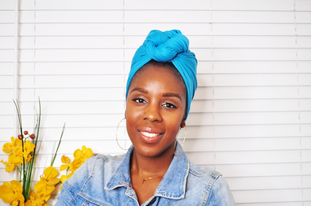 Peacock Blue | Stretch Jersey Headscarf | Adult Boho Head Wrap | Turban ...