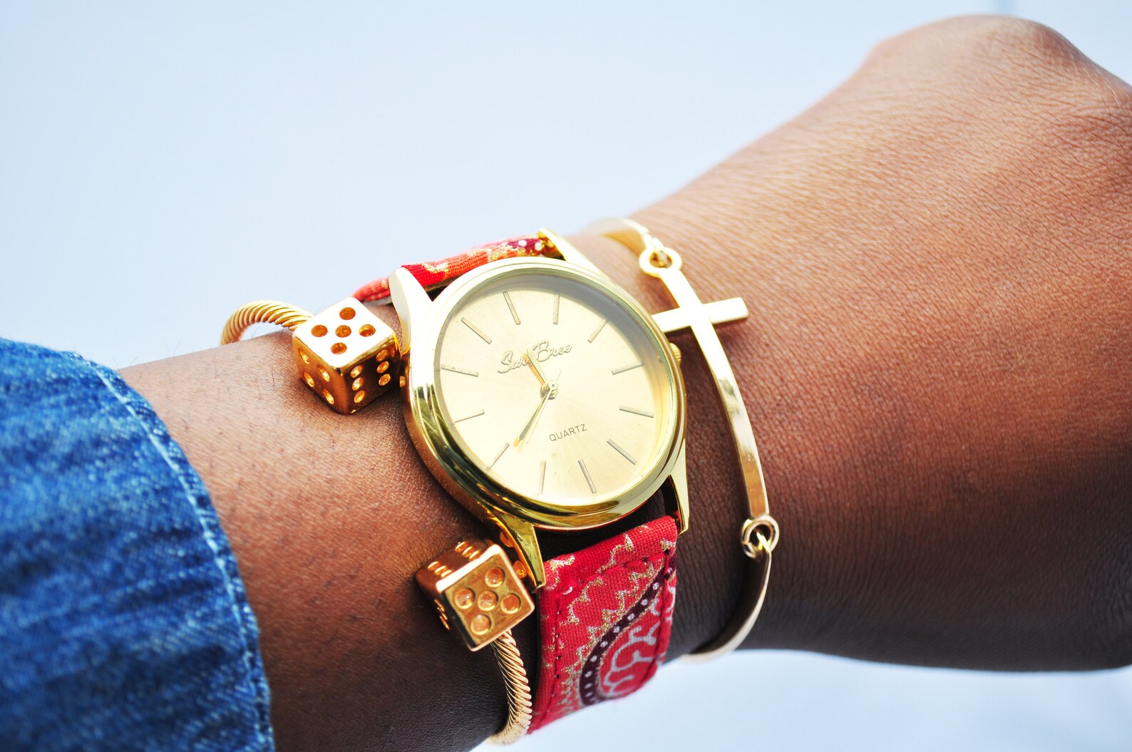 Volta African Print Watch Red and Gold Ankara Print Watch | Etsy