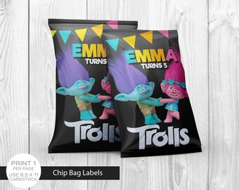 Trolls Chips Bags - Etsy