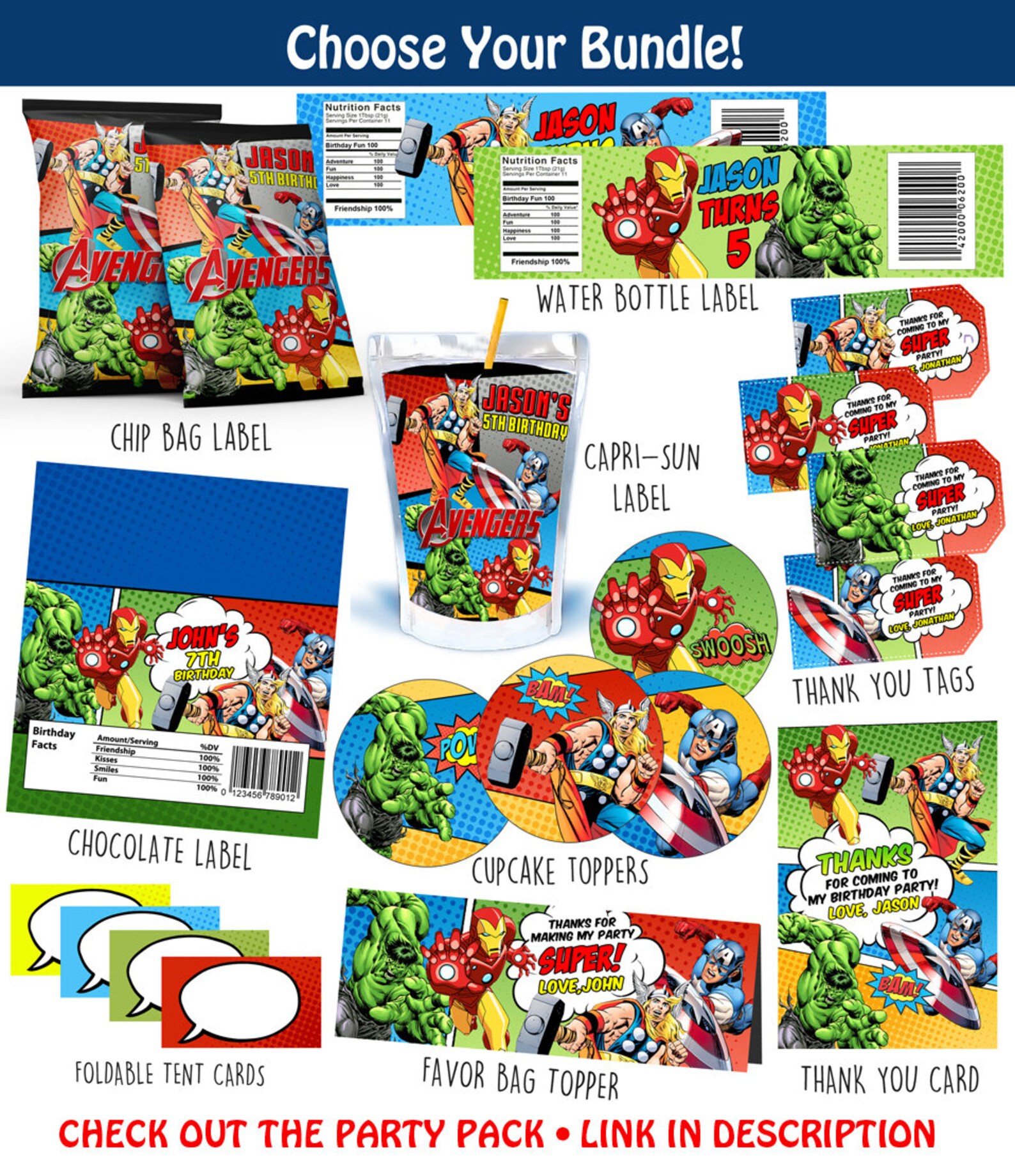 Avengers Chocolate Bar Label Avengers Chocolate Wrapper | Etsy