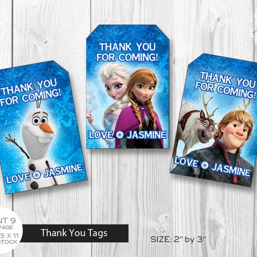 Olaf Frozen Chalkboard Thank You Tags Party Cards Chalk - Etsy