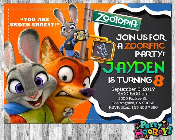 Zootopia Play Date Invitation Printable