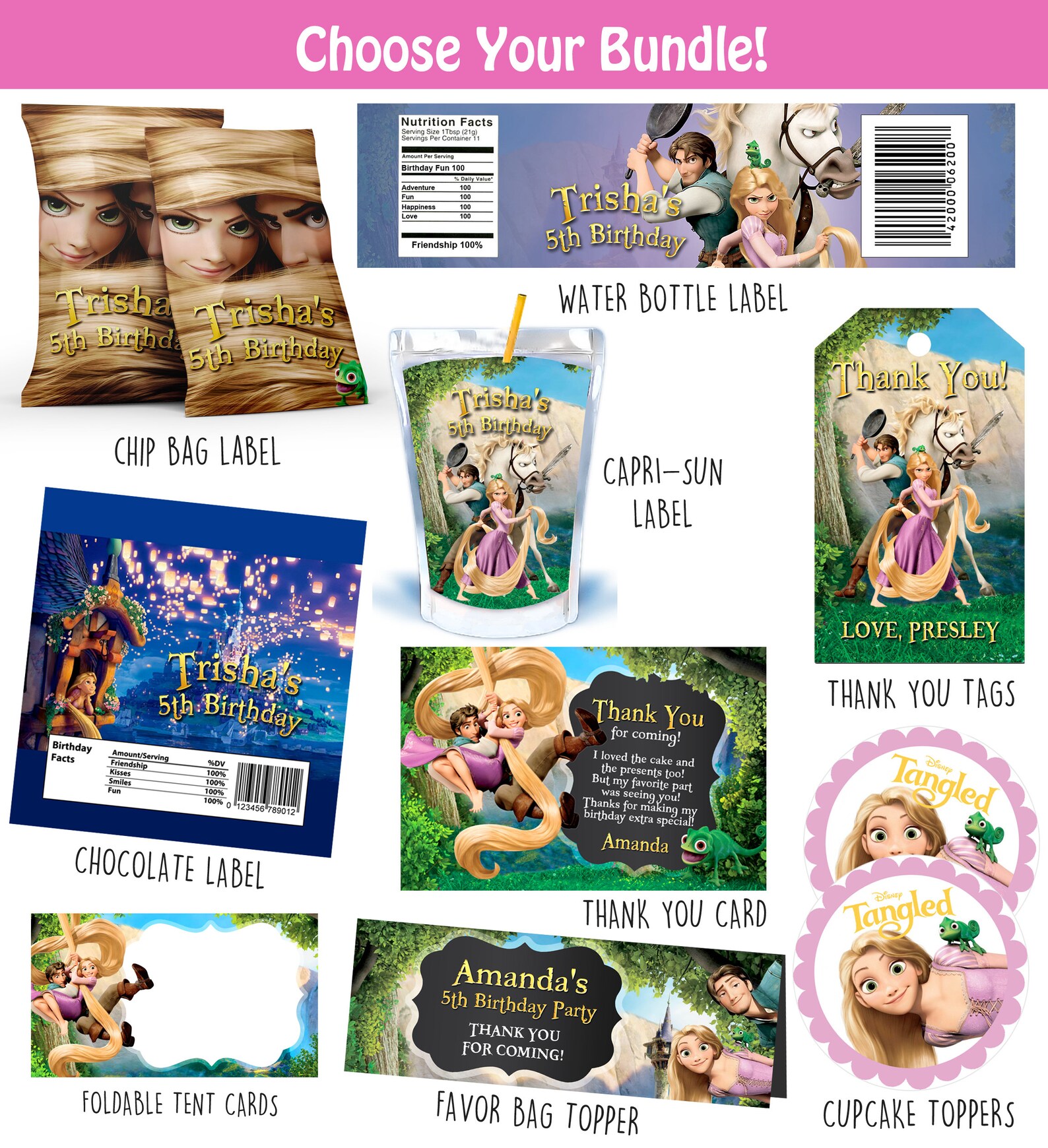 Tangled Chocolate Bar Wrapper Rapunzel Chocolate or Candy - Etsy