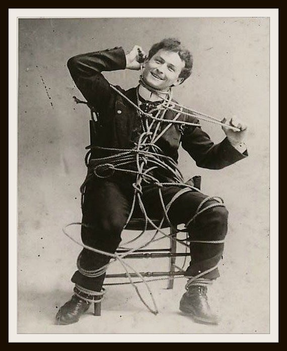 Vintage Historic Reproduction Photo Harry Houdini Stunt Man | Etsy Hong ...