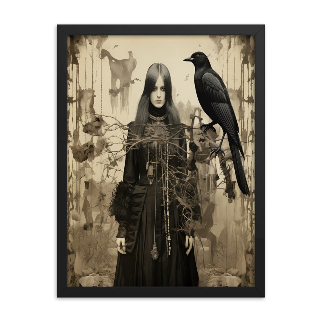 Nocturnal Shadows: Eerie Gothic Halloween Art Framed Poster, Gothic Art ...