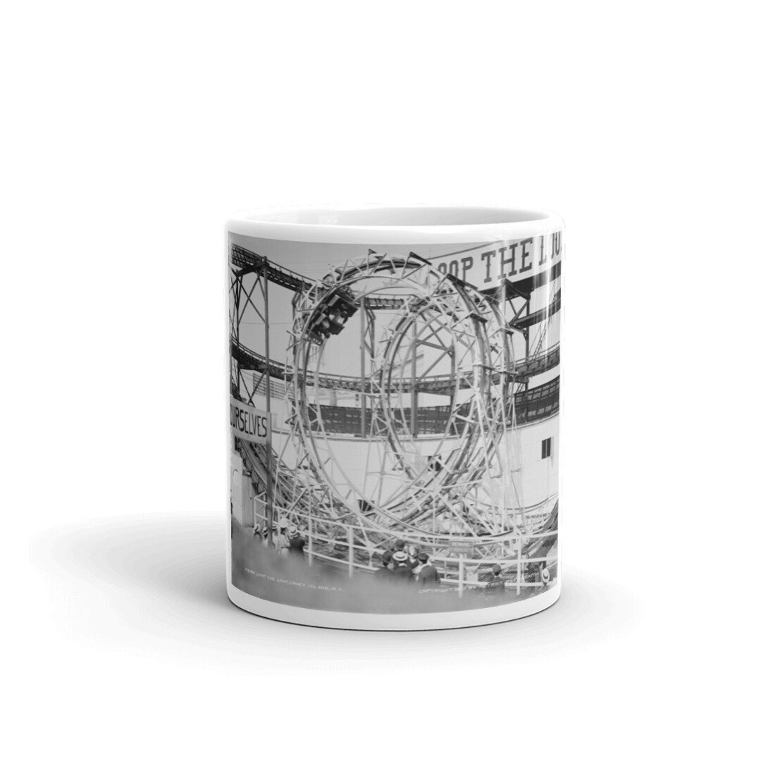 Coney Island "loop the Loop" Historic Image White Glossy Mug, Historic ...