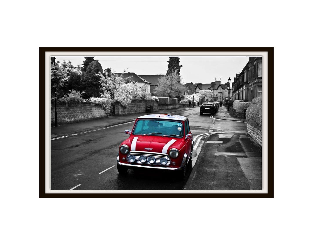 Black and White "red Car" Art Large Poster With a Touch of Color ...