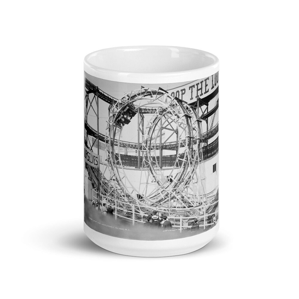 Coney Island "loop the Loop" Historic Image White Glossy Mug, Historic ...