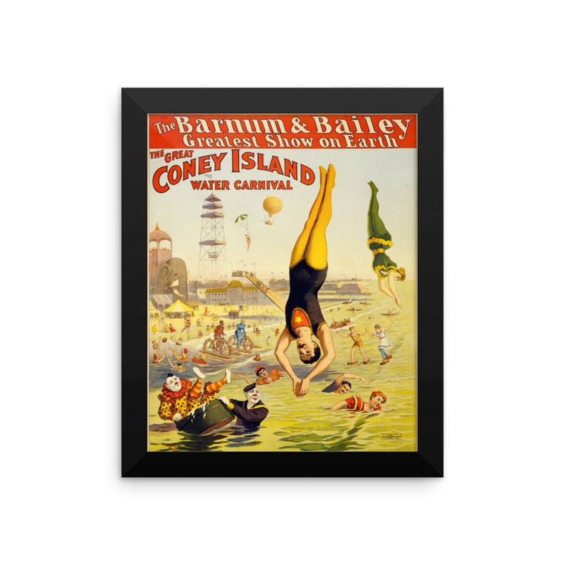 Barnum & Bailey Circus Poster "coney Island" Framed Poster - Etsy