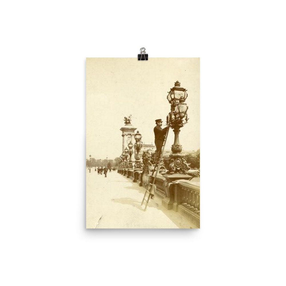 Vintage Paris Lamplighter Photo Poster | Vintage Historic Photo Poster ...