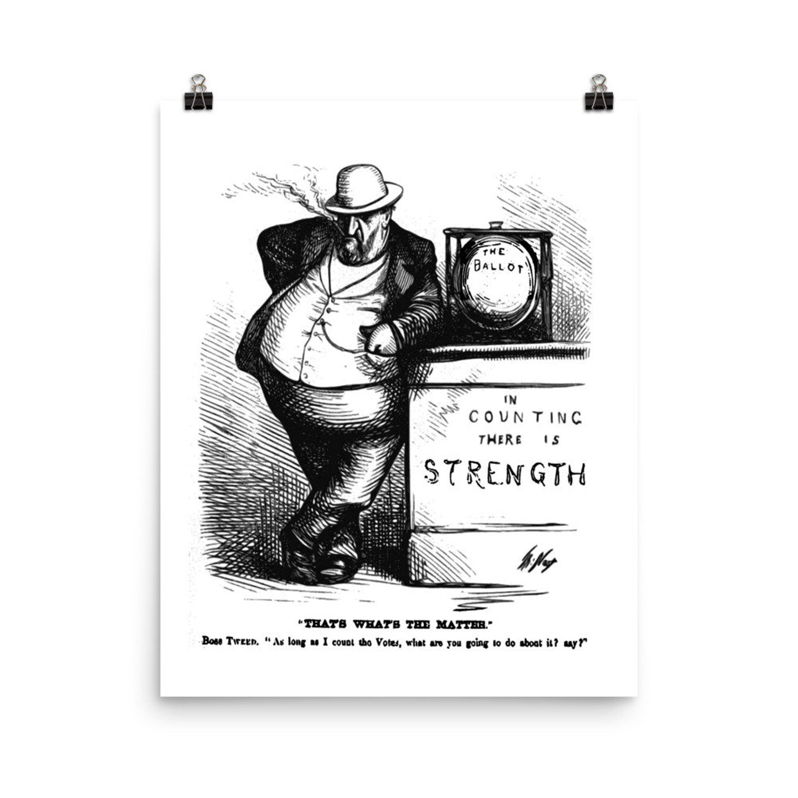 Vintage Boss Tweed Political Poster, Political Satire Poster, "as Long ...