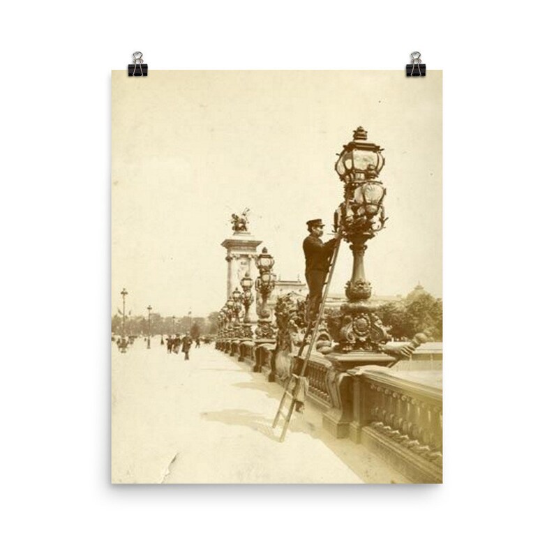 Vintage Paris Lamplighter Photo Poster | Vintage Historic Photo Poster ...