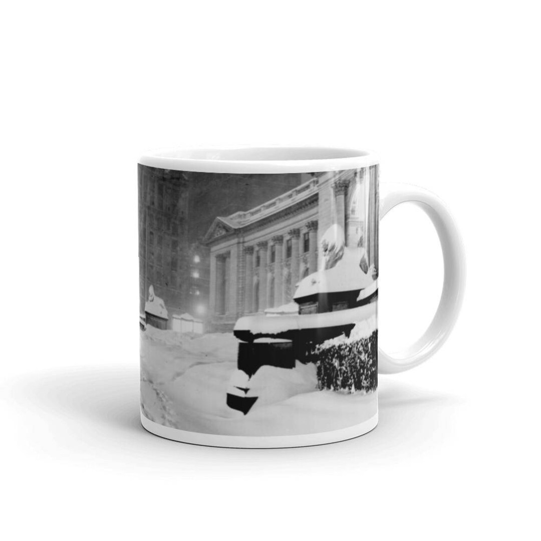 New York Public Library in Winter Mug, Historic Photo Mug, NYC ...