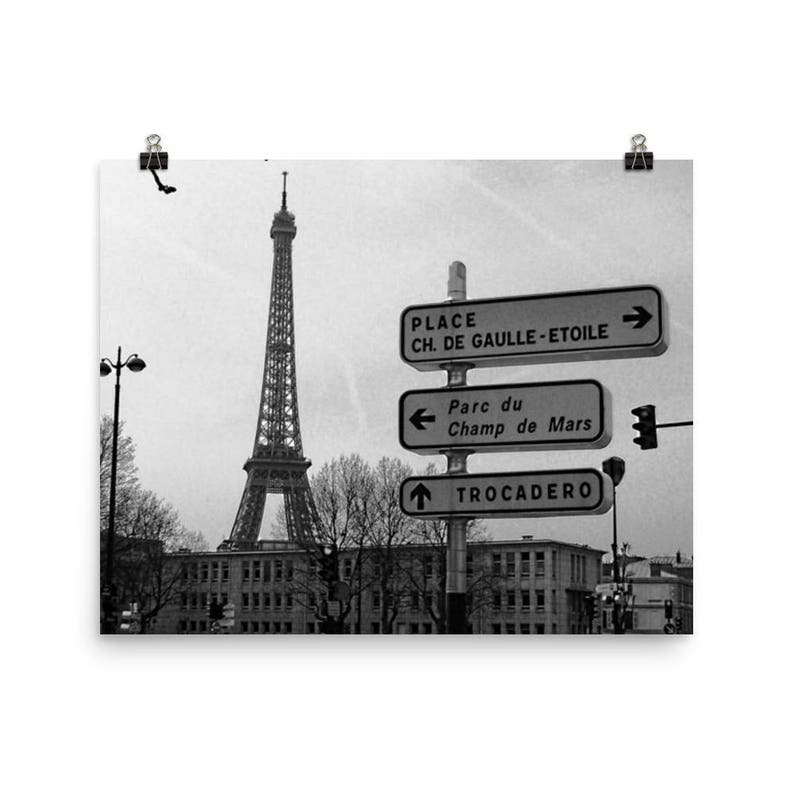 Paris Street Signs Photo Poster , Vintage Reproduction Photo, Paris ...