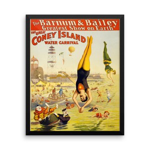 Barnum & Bailey Circus Poster "coney Island" Framed Poster - Etsy