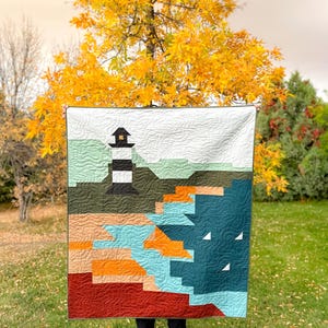 Acadia Quilt Pattern: Coastal Landscape, Modern Design (PDF) - Etsy
