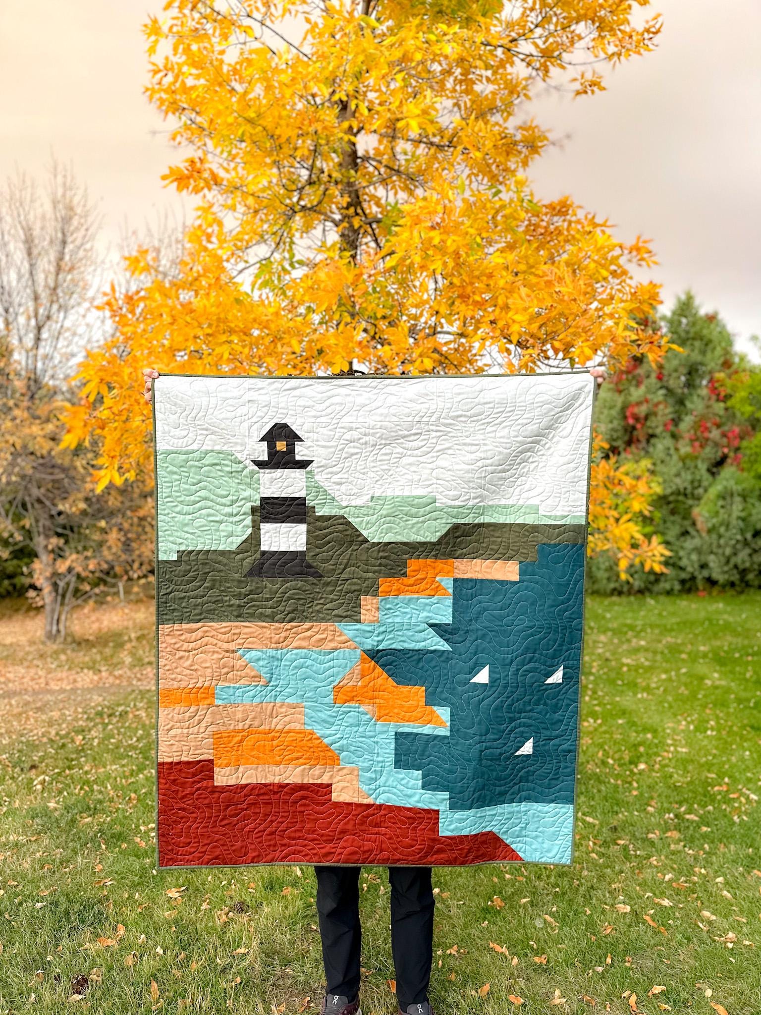 Acadia Quilt Pattern: Coastal Landscape, Modern Design (PDF) - Etsy