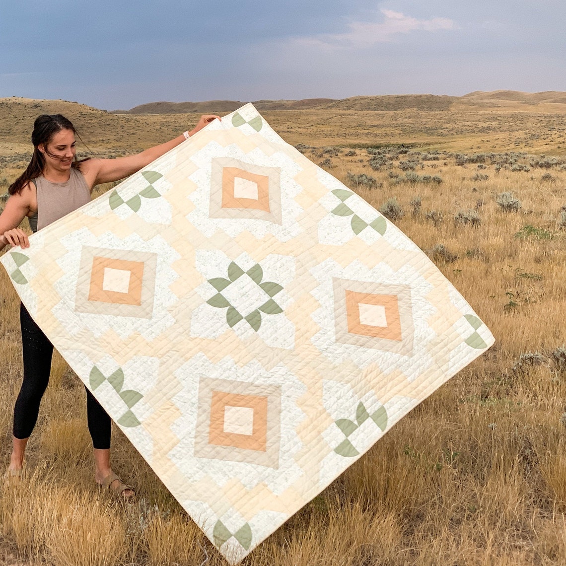 Flowerette Quilt Pattern PDF Modern Quilt Pattern Advanced | Etsy