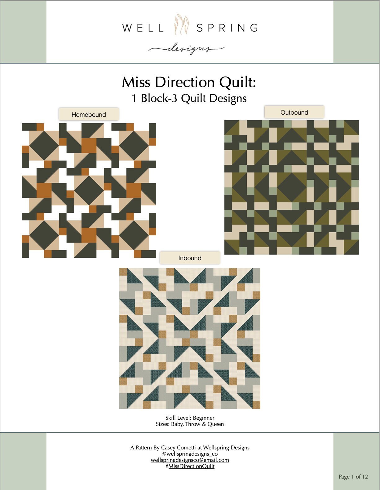 Miss Direction Quilt Pattern A 3-in-1 Modern - Etsy