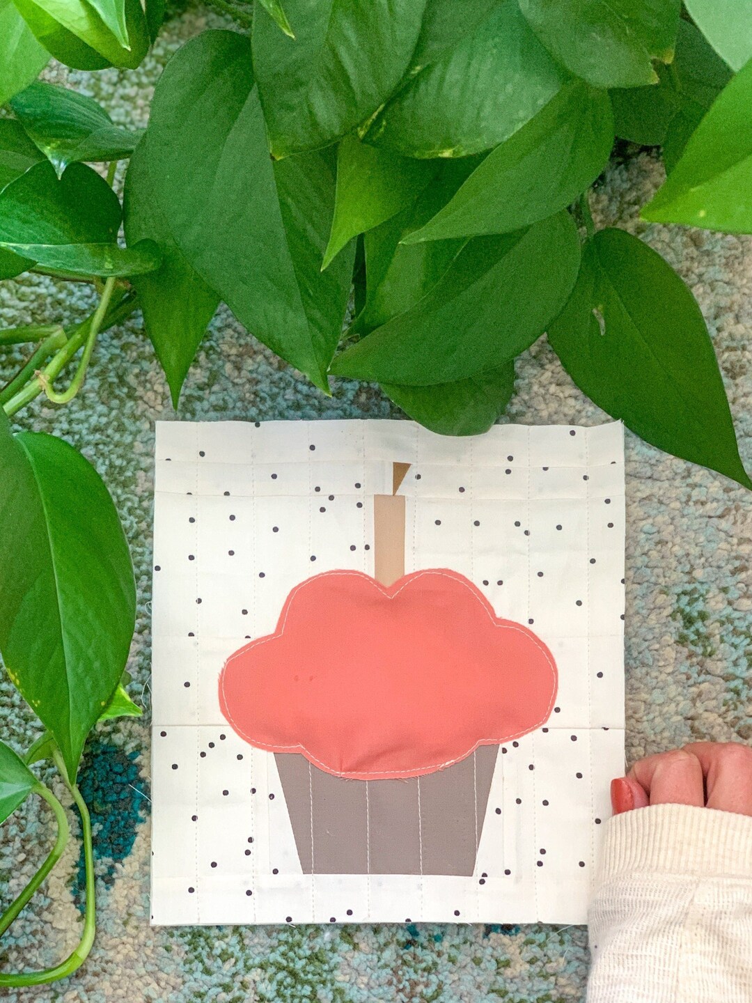 Cupcake Quilt Block- PDF, Modern Mini Block, Birthday Quilt Block ...