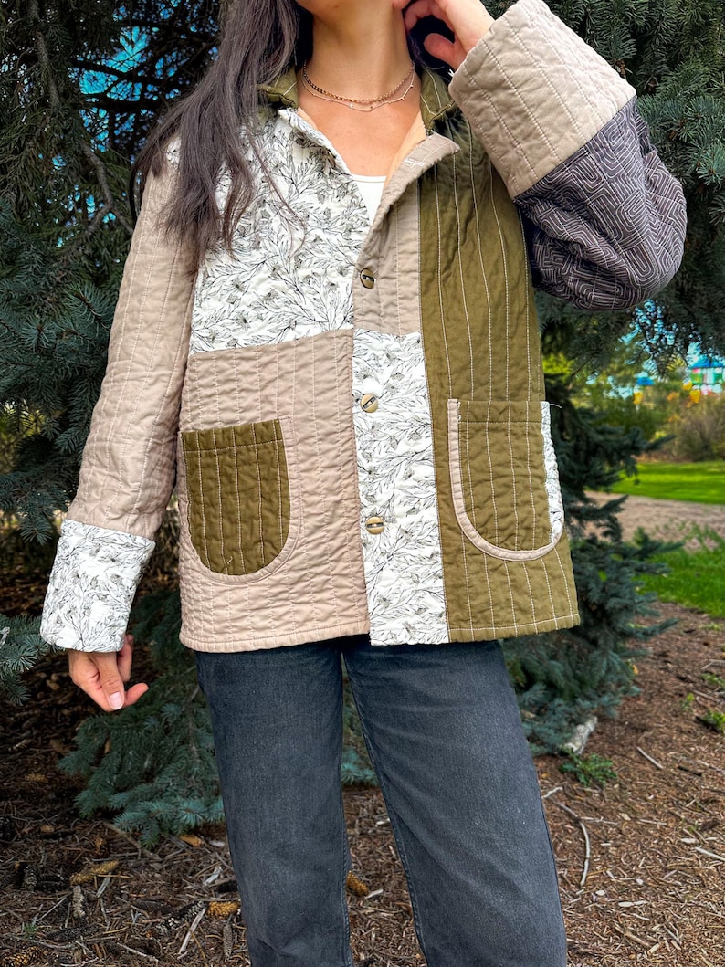 Quilted Chore Coat Sewing Pattern (XS–4XL) – Upcycled Jacket (digital ...