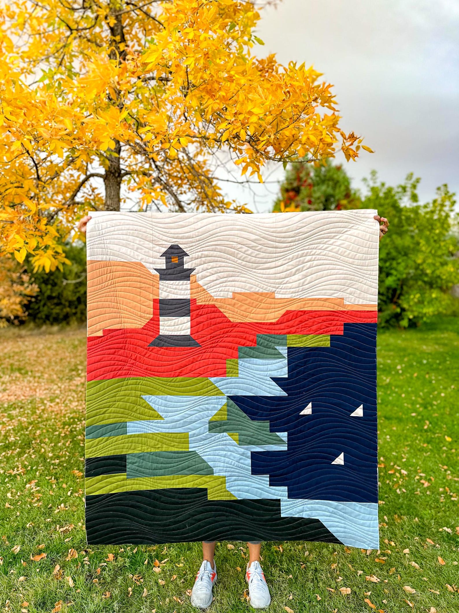 Acadia Quilt Pattern: Coastal Landscape, Modern Design (PDF) - Etsy