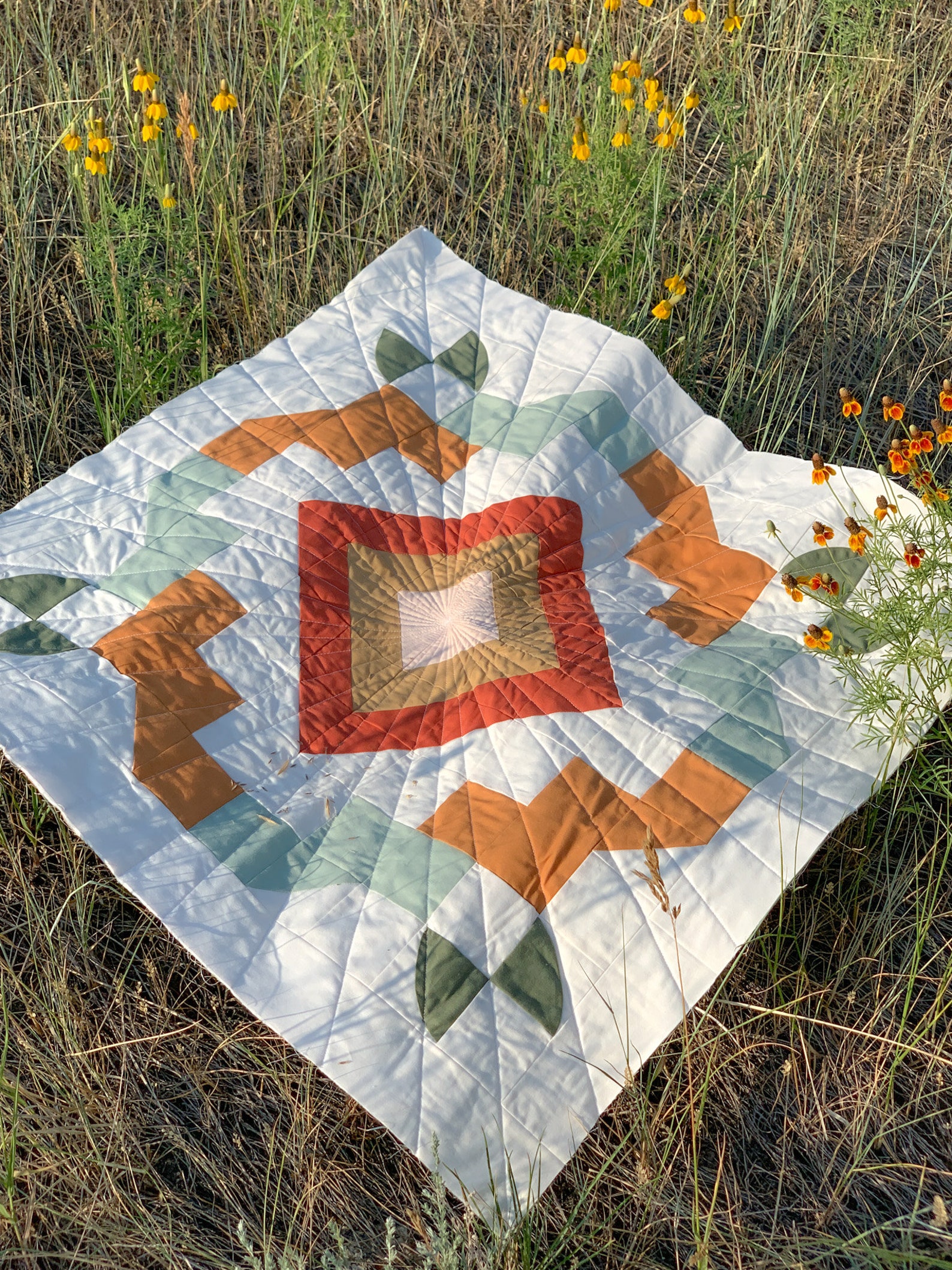 Flowerette Quilt Pattern PDF Modern Quilt Pattern Advanced | Etsy